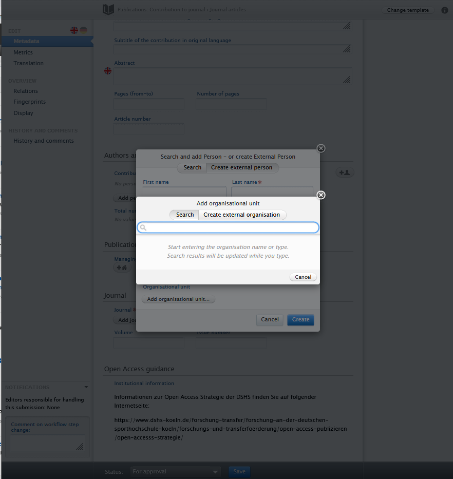 CRIS-Helpdesk (Database and Research portal) - German Sport University ...
